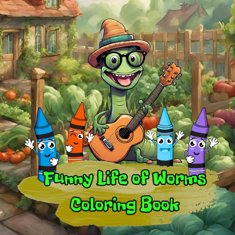 Funny Life of Worms Coloring Book: Embark on a delightful coloring ...