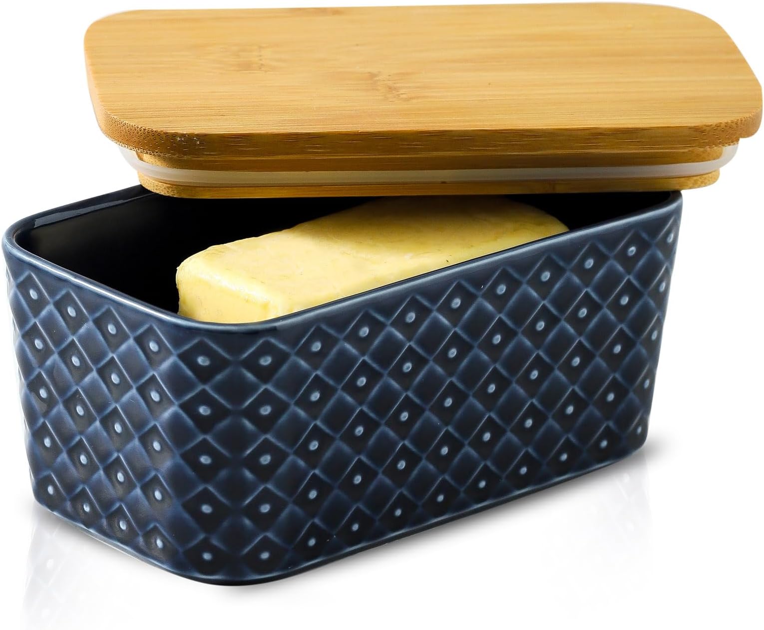 Amazon.com: Creative Co-Op Country Stoneware Butter Dish with Lid ...