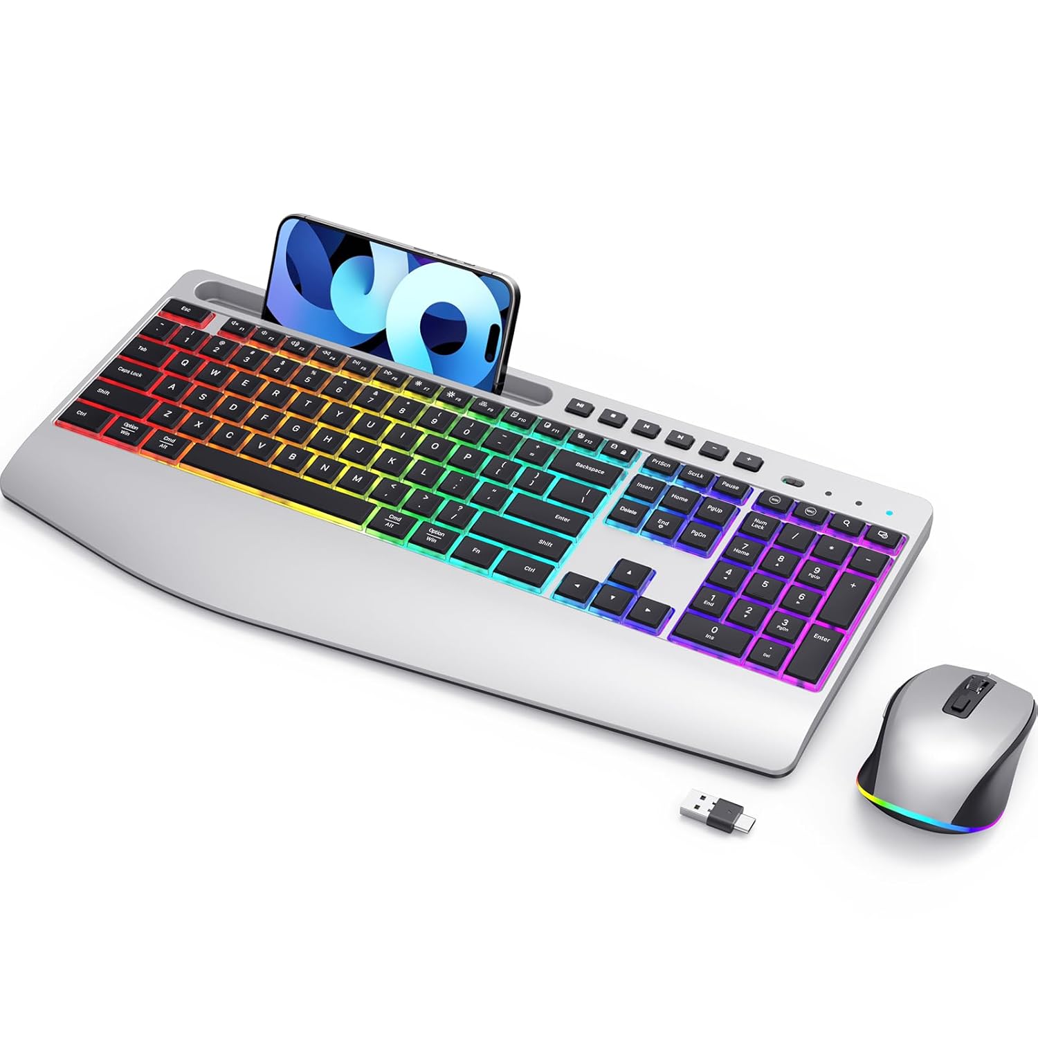Amazon.in: Buy Silver Wireless Keyboard and Mouse Combo - Dual System ...