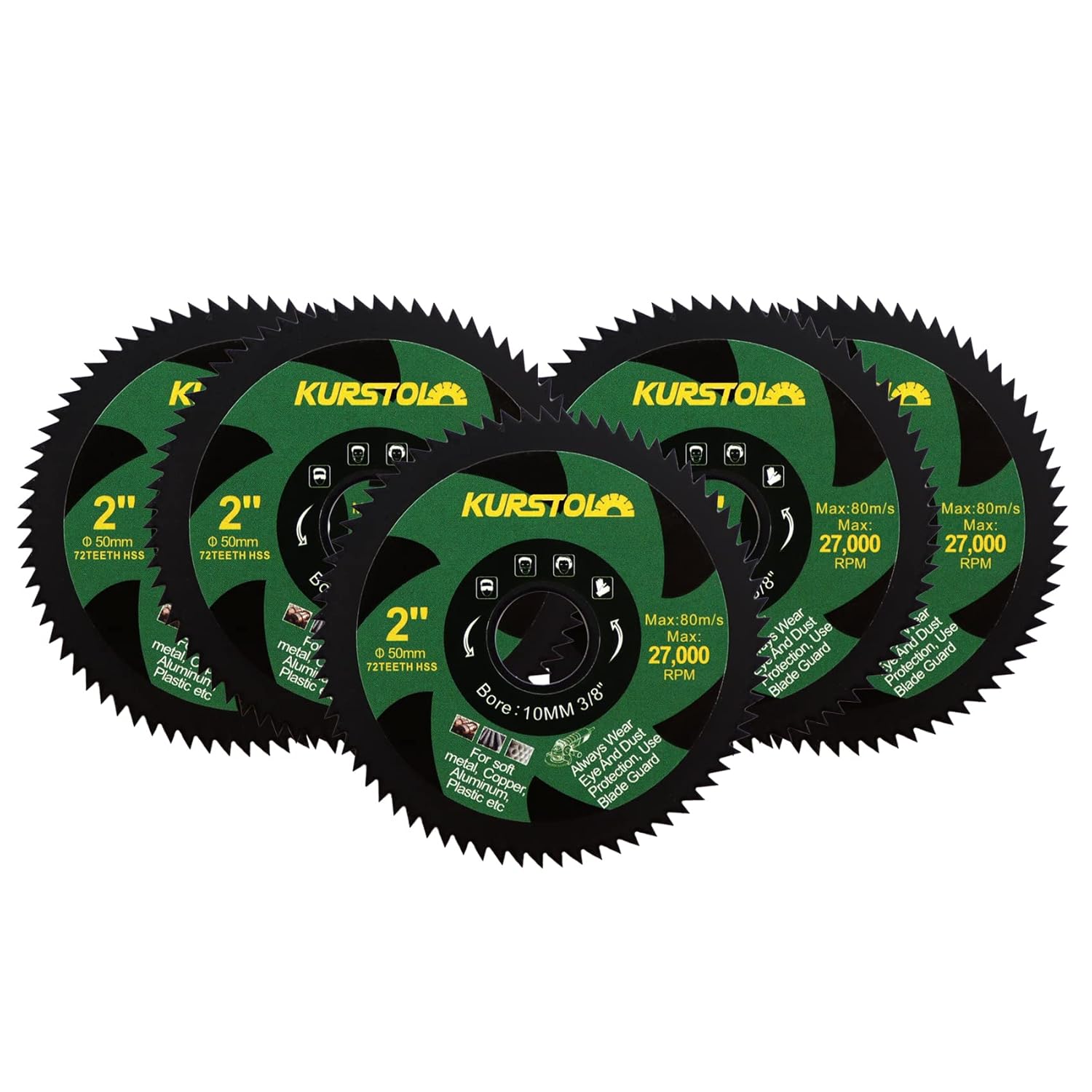 KURSTOL 2" HSS Circular Saw Blade - 5pcs 2"(50mm) 72T Cutting Disc for ...