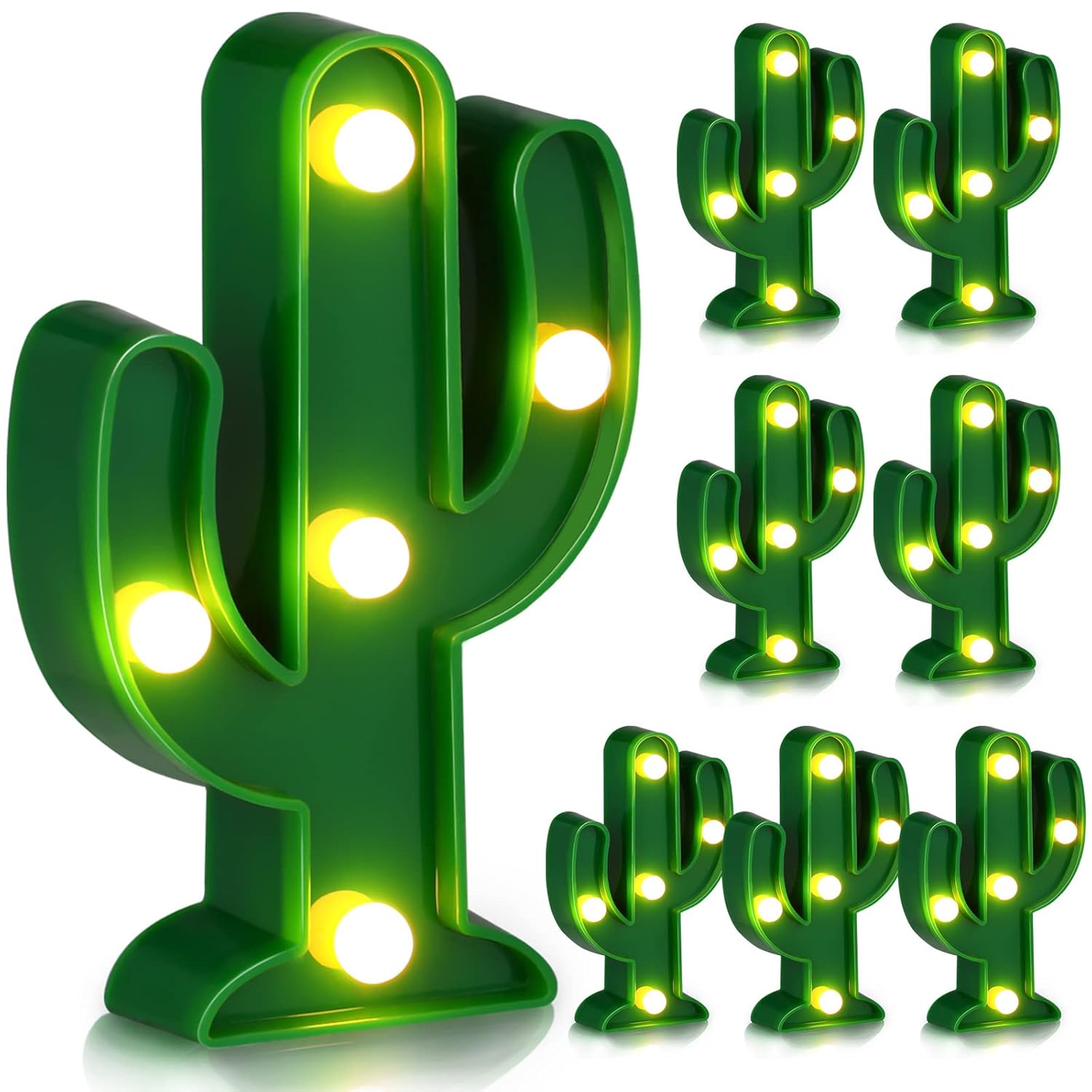 Amazon.com: 8 Pcs LED Night Light Cactus Night Table Lamp Cactus Party ...