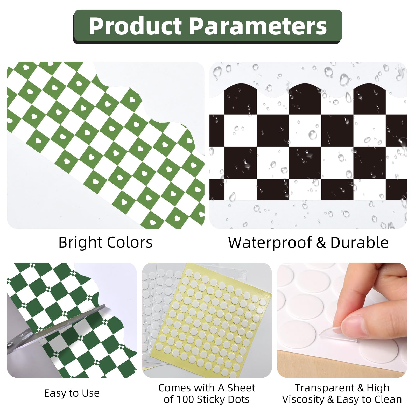 Snapklik.com : Checkered Spring Bulletin Board Border Set - 6 Rolls 196 ...