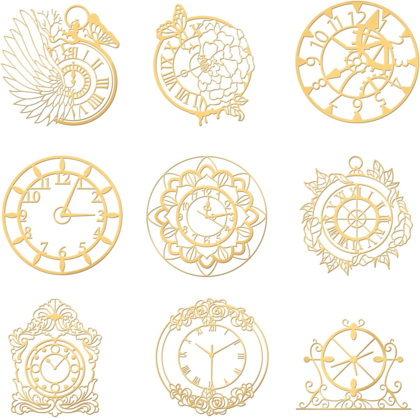 Amazon.com: OLYCRAFT 9pcs Self Adhesive Golden Brass Stickers Clock ...