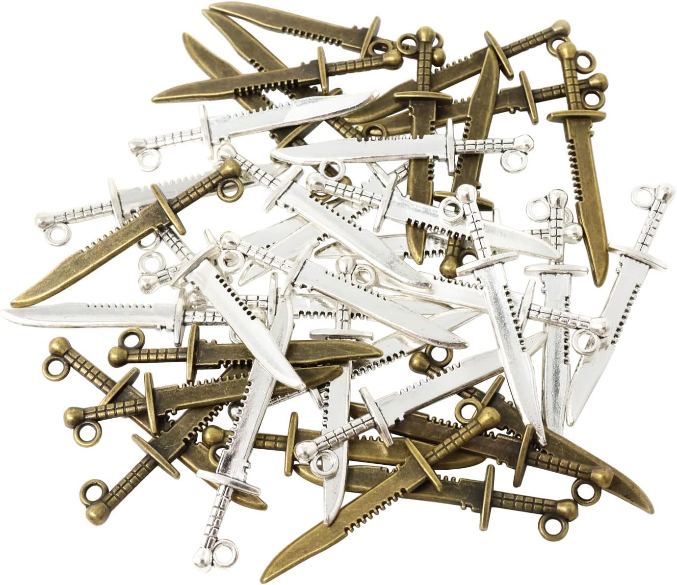 Amazon.com: Honbay 40PCS Alloy Swords Knife Charms Pendant Mini Antique ...