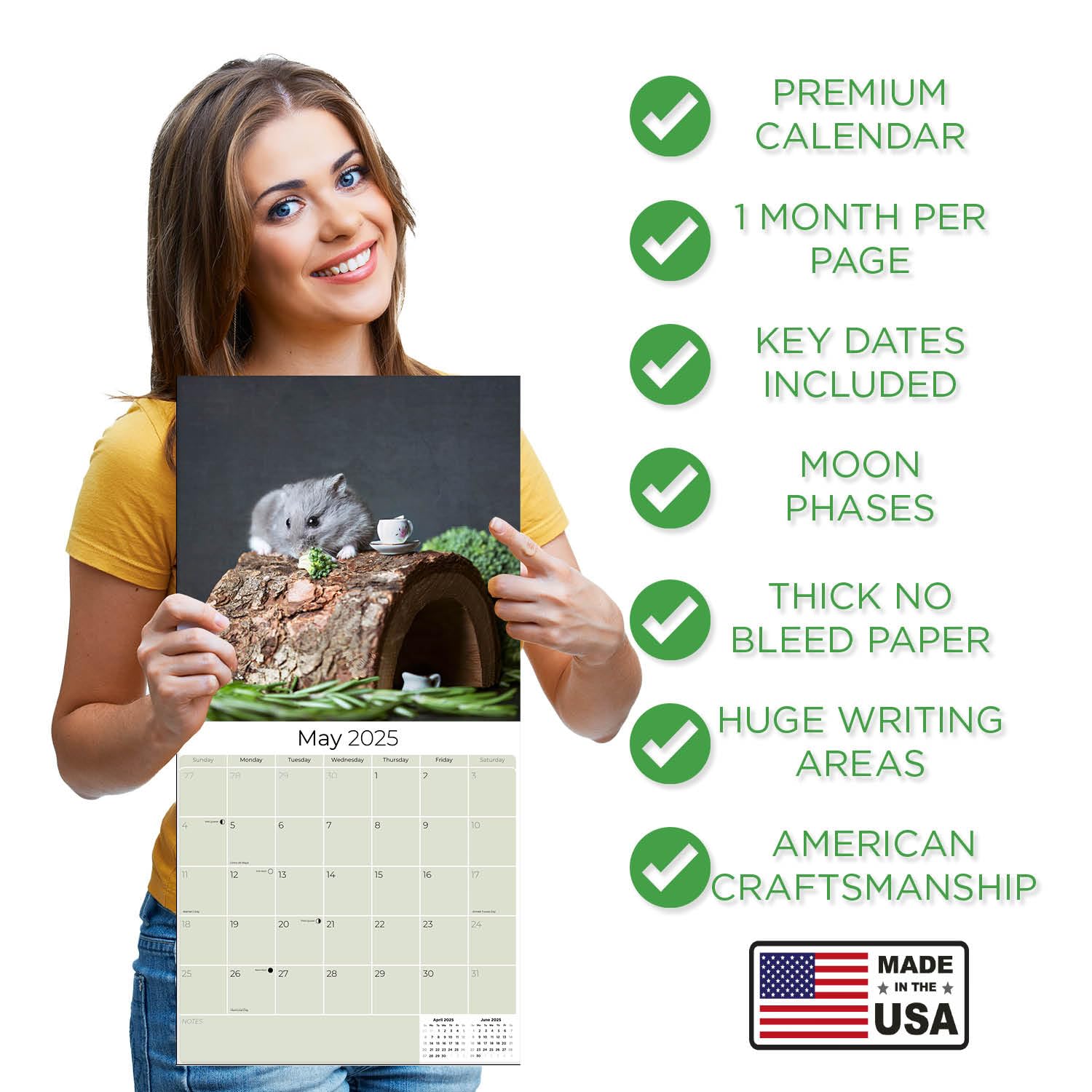 Snapklik.com : 2025 2026 Hamsters Calendar - Cute Animal Monthsly Wall ...
