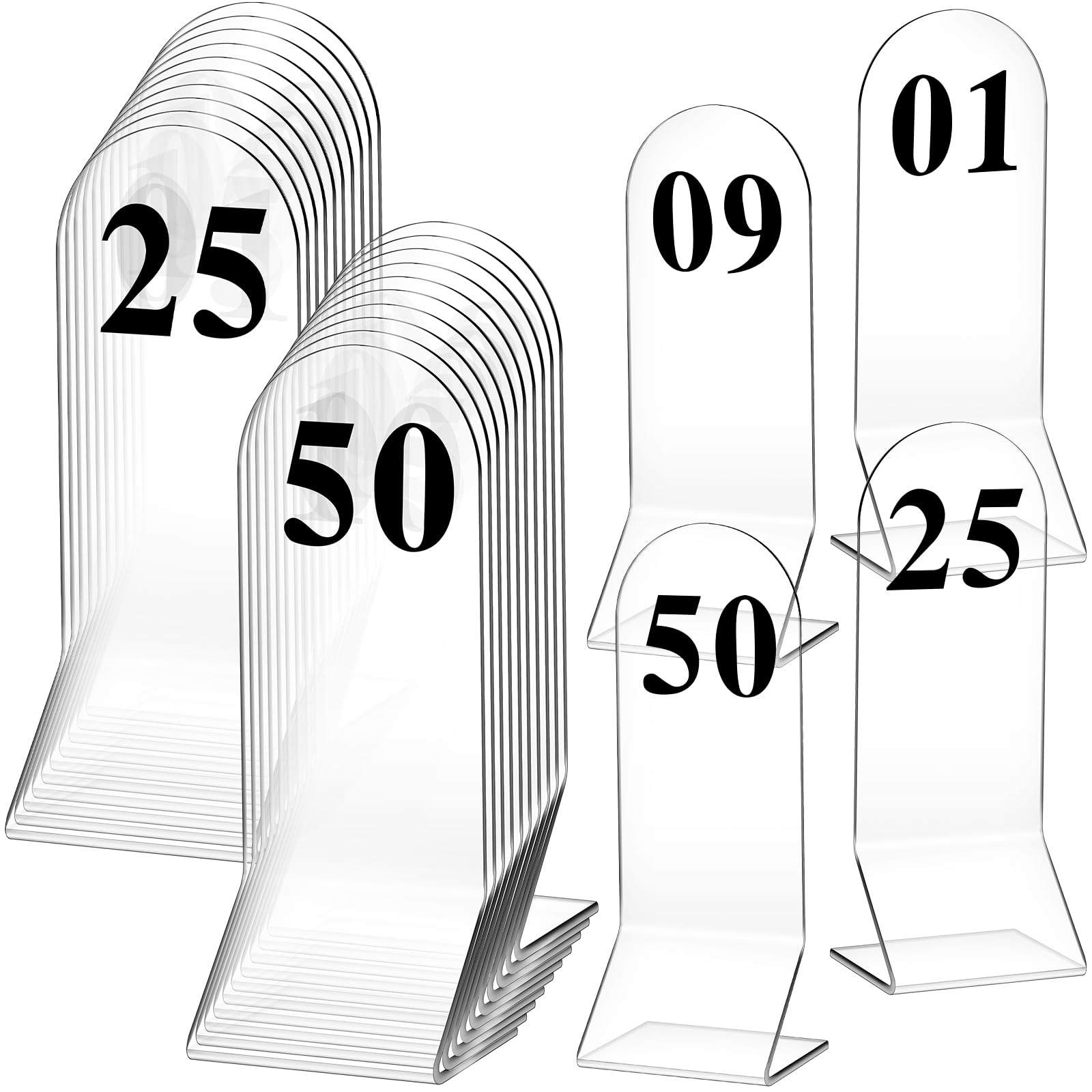 50 Pcs Table Numbers 1-50 Acrylic Double Sided Number Cards Acrylic ...