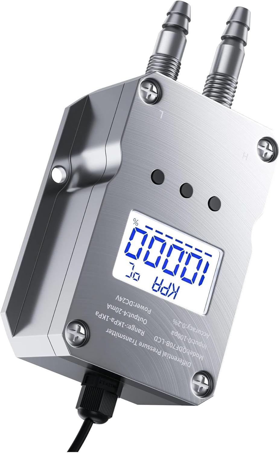 Amazon.com: PPOZYLPC LCD Digital Differential Pressure Transmitter 0-100pa 0-500pa 0-1Kpa 0-2Kpa ...