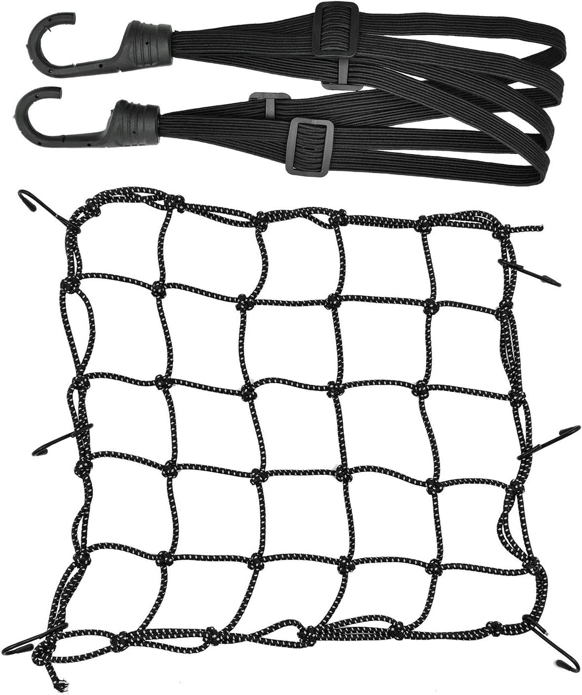 2 Pack Motorcycle Net - 40x40 cm Heavy Duty Reflective Cargo Net and ...