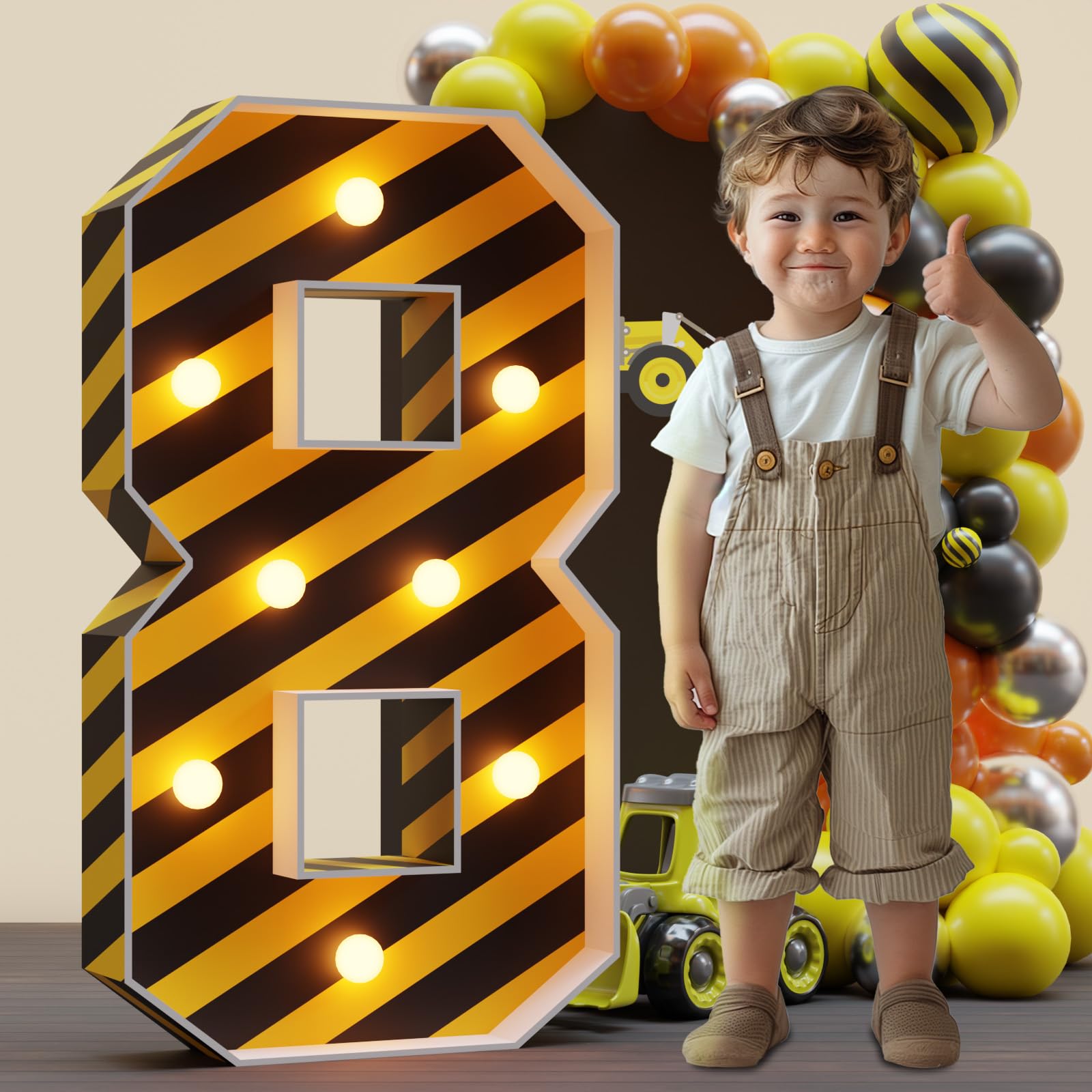Snapklik.com : Marquee Numbers Construction Birthday Decorations: 3ft ...