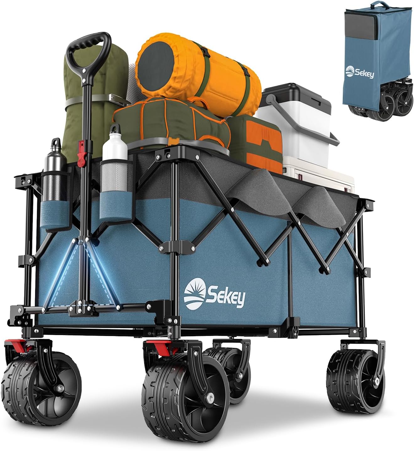 Amazon.com: Sekey 220L Collapsible Foldable Wagon with 330lbs Weight ...