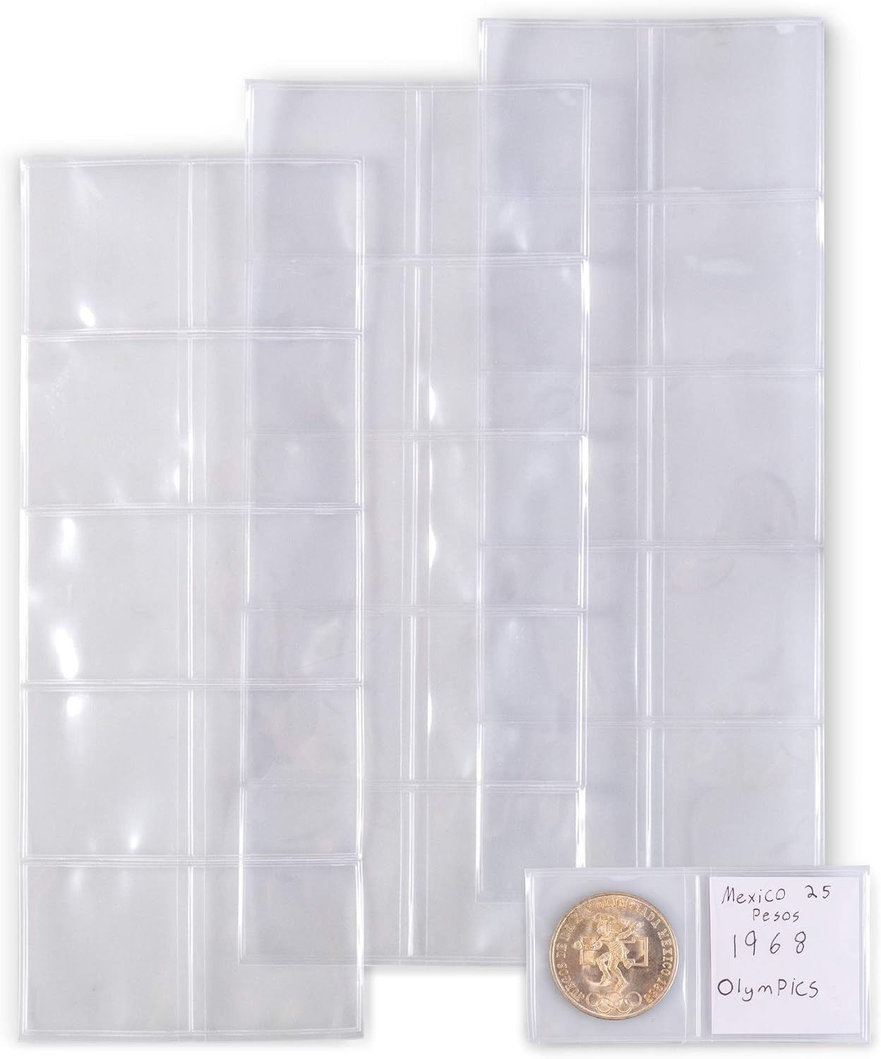 Amazon.com: Vinyl Coin Flips 100 Pack | Coin Holders for Collections ...