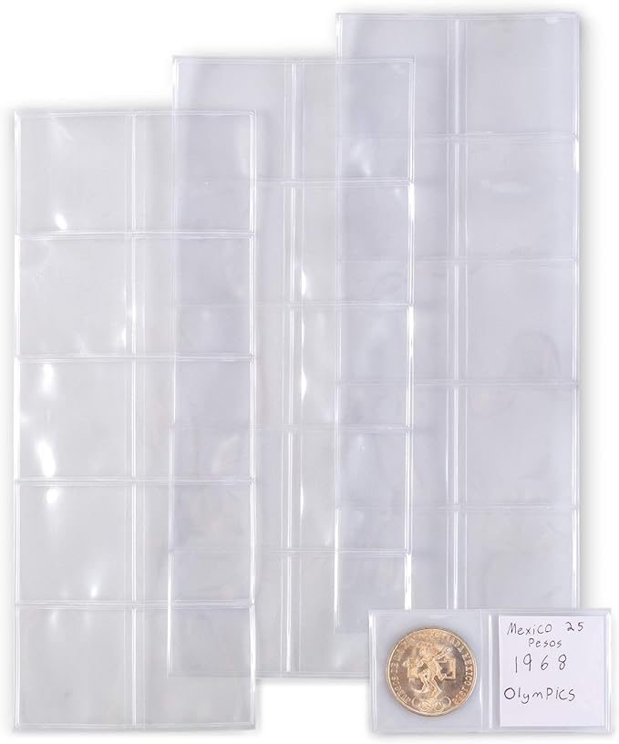 Amazon.com: Vinyl Coin Flips 100 Pack | Coin Holders for Collections ...