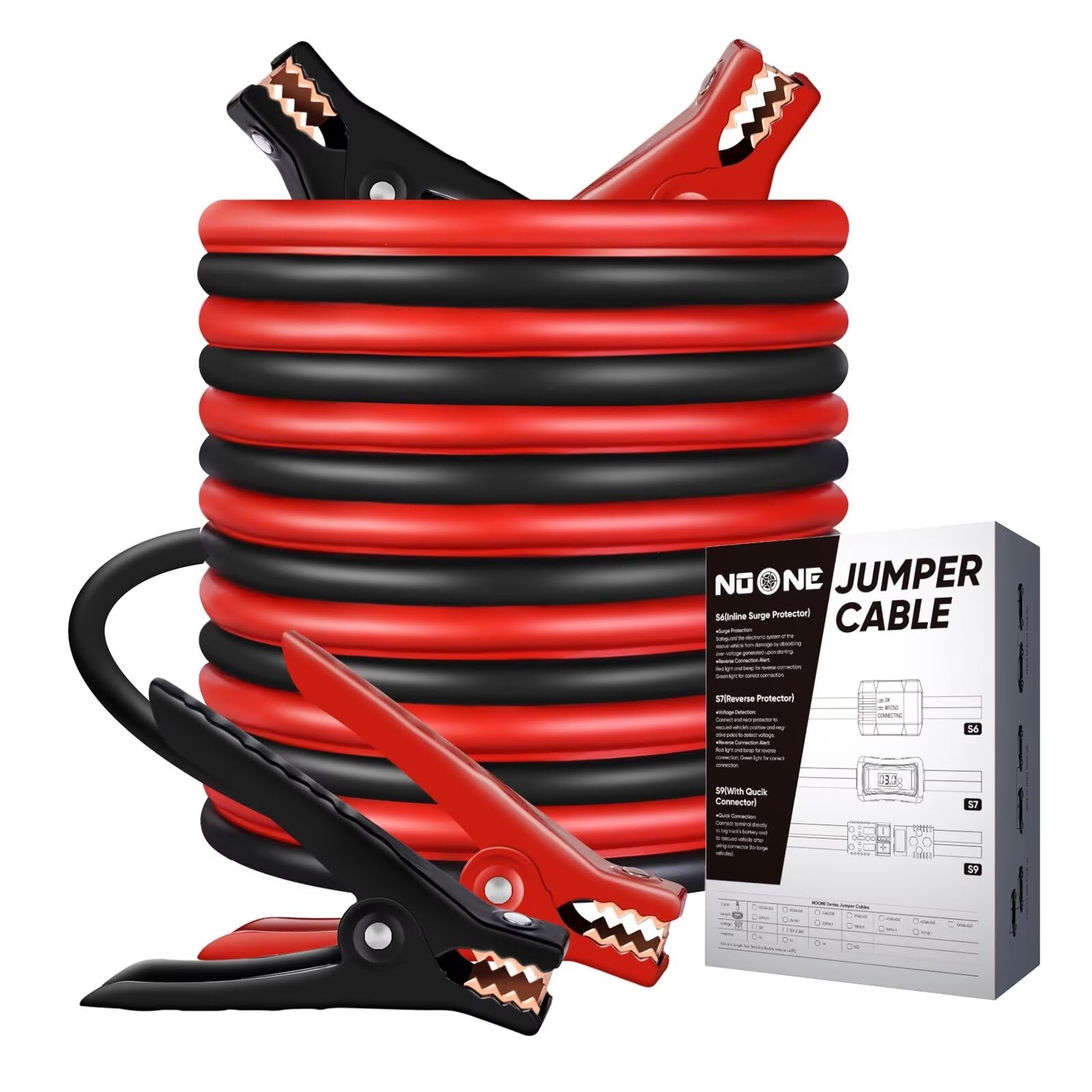 Amazon.com: NOONE Jumper Cables for Car Battery - 2 Gauge 16 FT Heavy ...