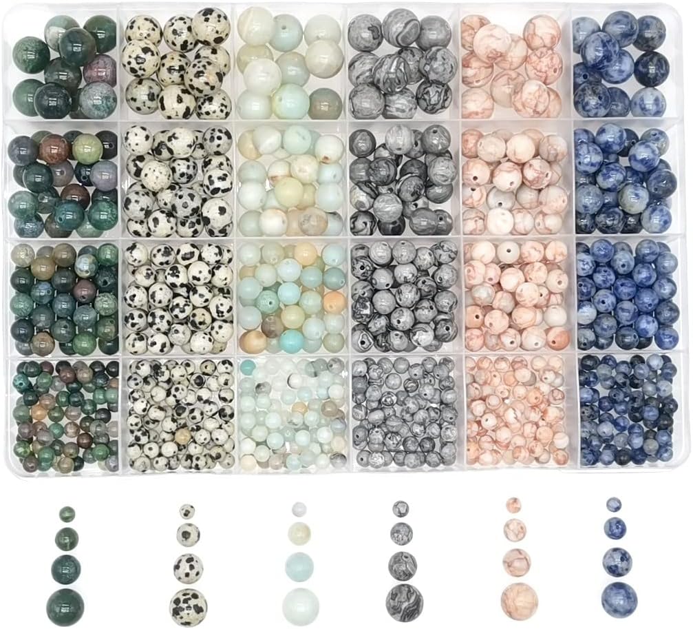 Amazon.com: Natural Round Stone Beads About 720pcs Genuine Real Healing ...