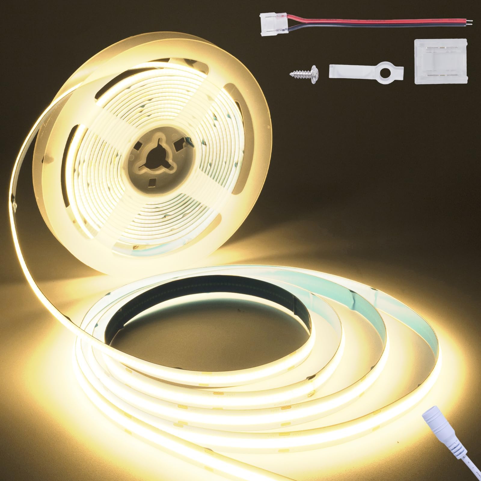 Amazon.com: Velain 12V LED Strip Light Daylight White,16.4ft Waterproof ...