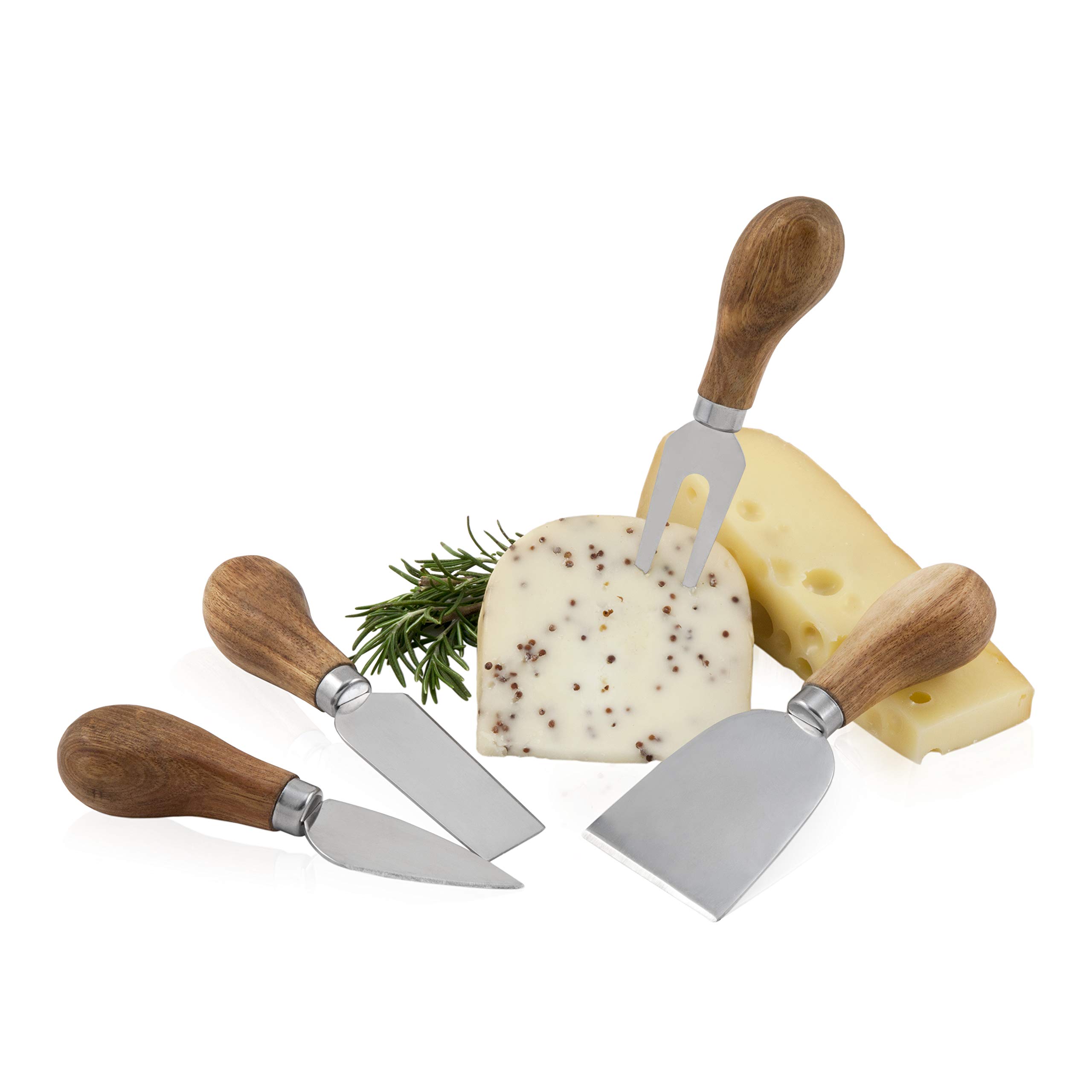Amazon.com: True Gourmet 4-Piece Stainless Steel Cheese Knife Set with ...