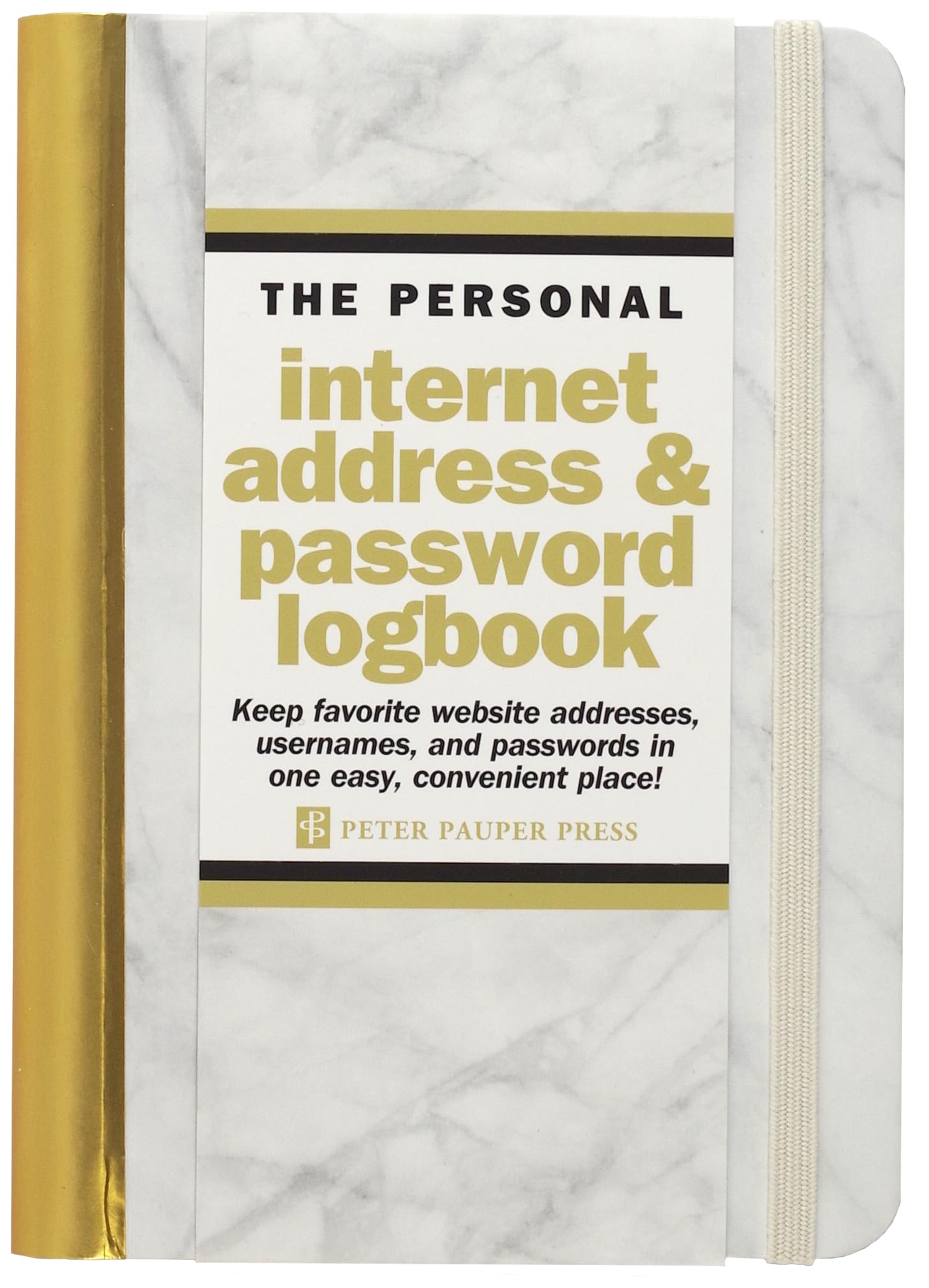 Marble Internet Address & Password Logbook (removable cover band for ...