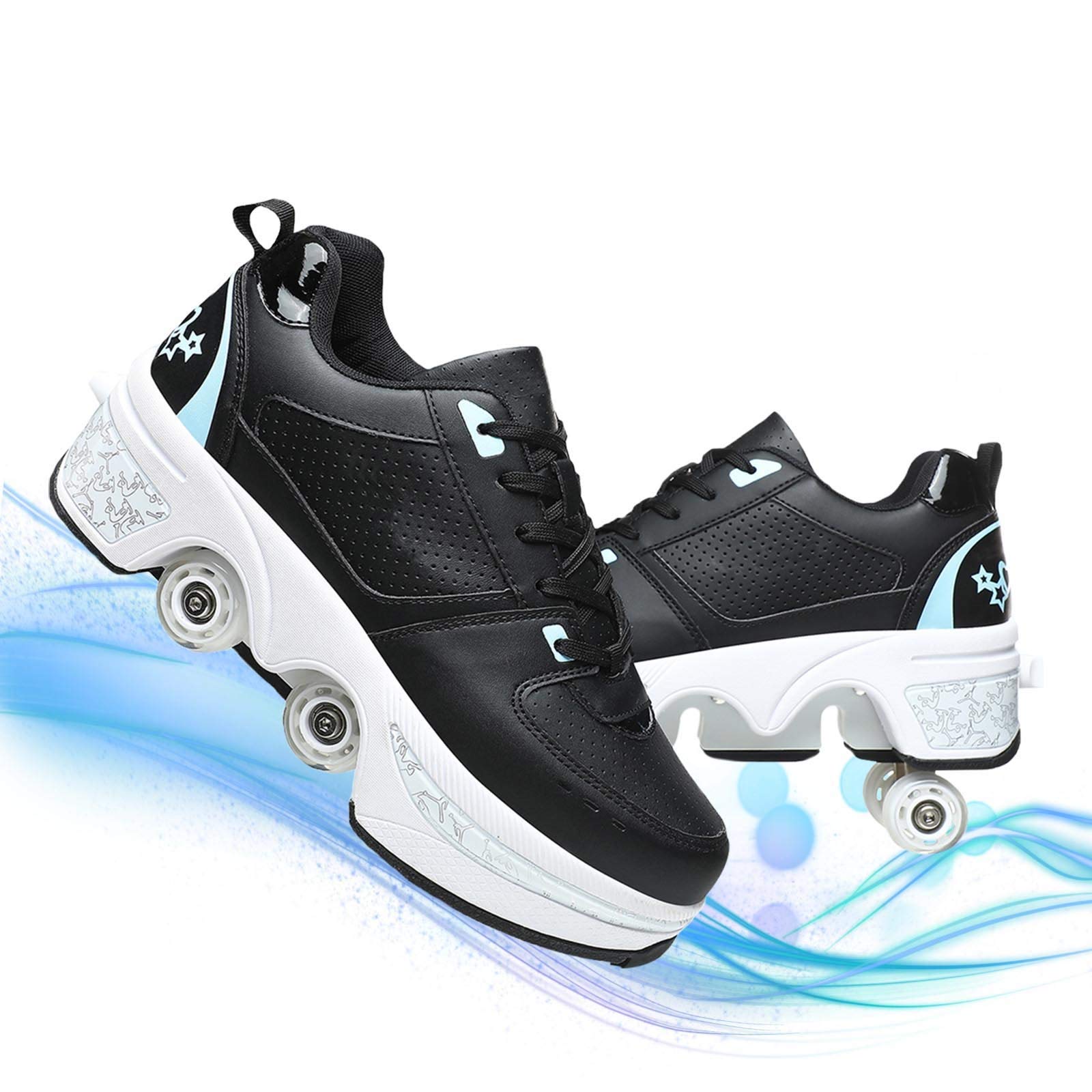 Buy Women Roller Skates with Adjustable 4 Wheel 2 in 1 Multi-Purpose ...