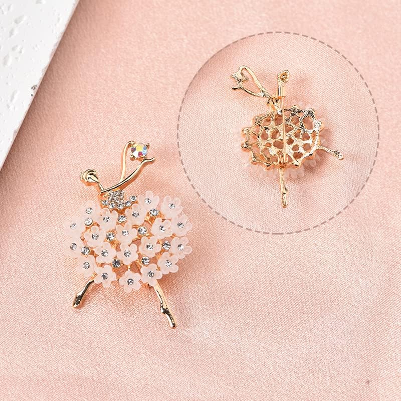 Amazon.com: Rhinestone Ballerina Brooch Pin Ballet Gifts for Girls ...
