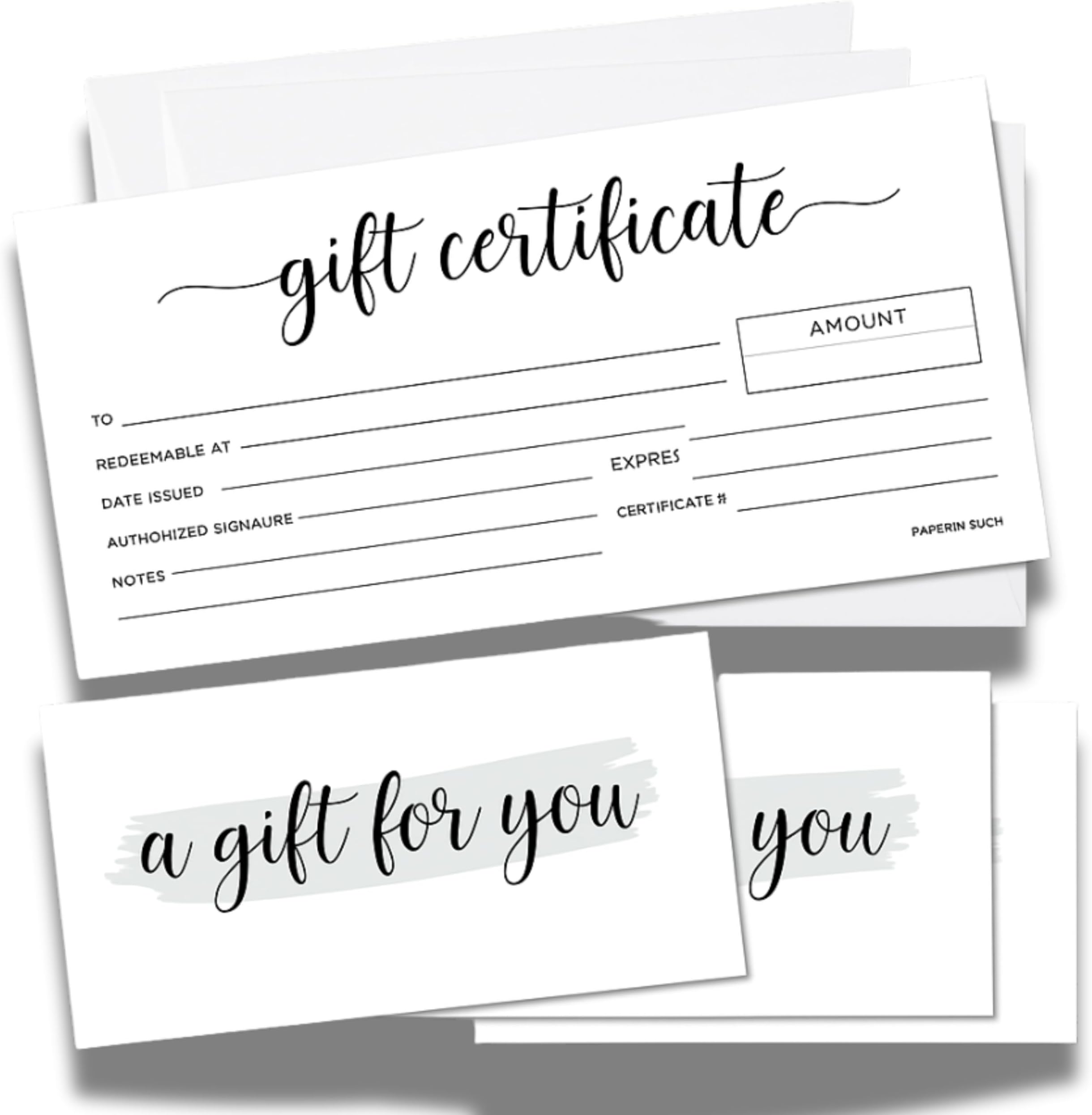 Amazon.com : Paper 'n Such Gift Certificates for Business - Set of 25 ...