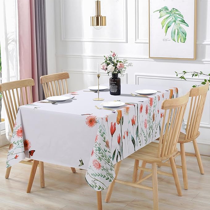 Amazon.com: Vonabem 100% Waterproof Rectangle PVC Tablecloth, Vinyl ...