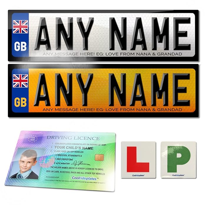 Buy Coolrideplates Ride-on Car Personalisation Set featuring Kids ...