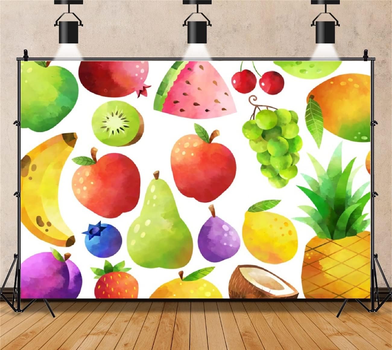 Amazon.com : Renaiss 5x3ft Colurful Fruits Backdrop Cartoon Fruit Theme ...
