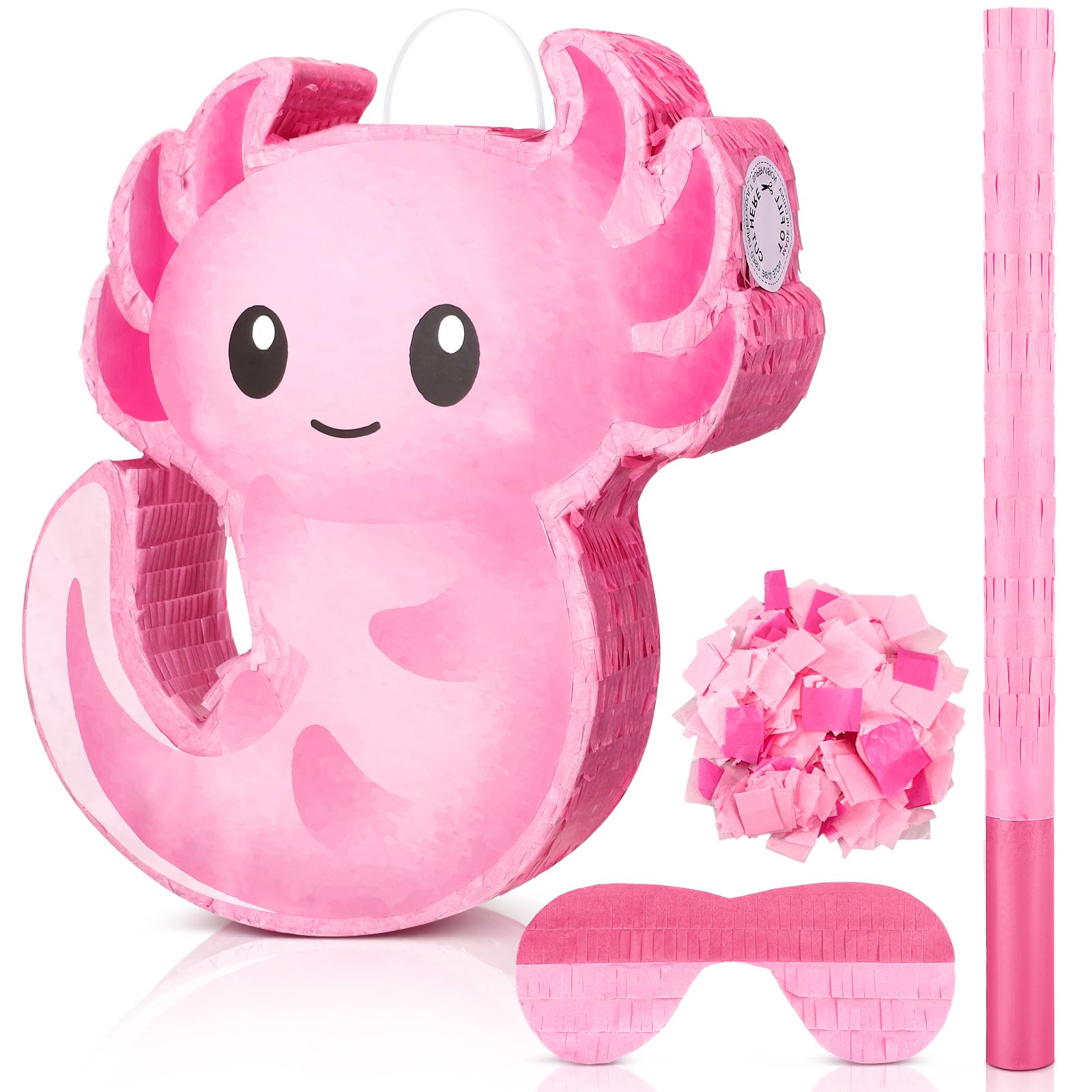 Snapklik.com : Leyndo Pink Axolotl Pinata For Birthday Party Pink Pinata