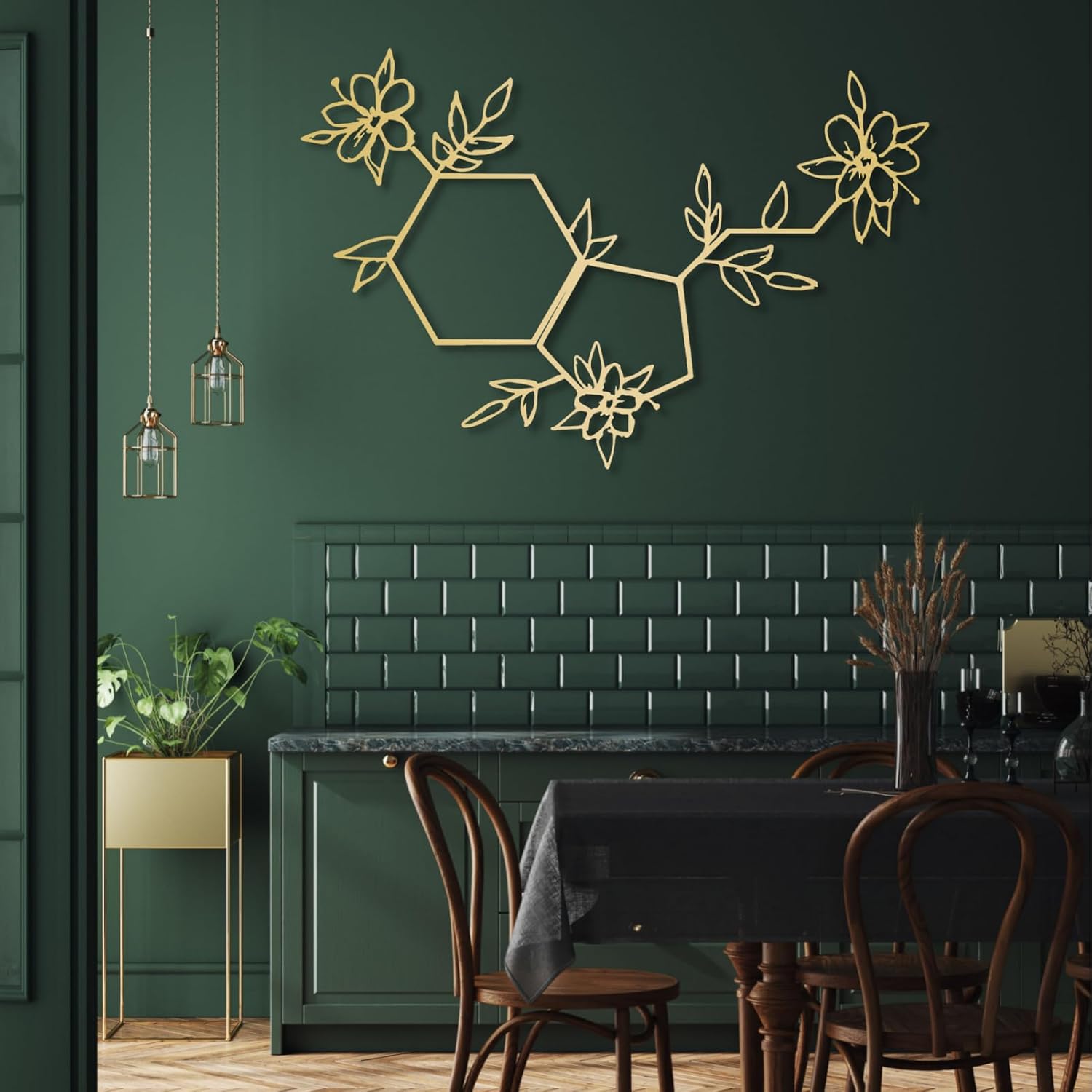Amazon.com: Serotonin Metal Wall Art, Dopamine Metal Wall Art, Flowered ...
