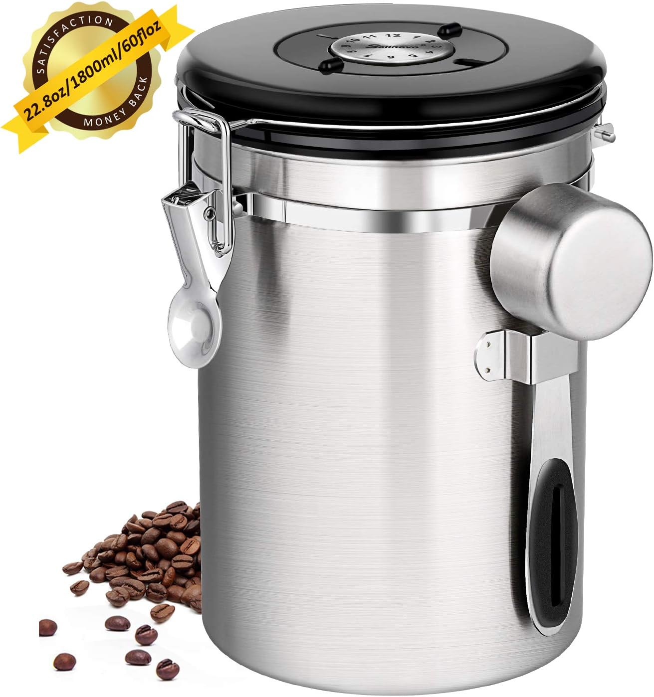 Amazon.com: Airtight Coffee Canister Stainless Steel Coffee Container ...