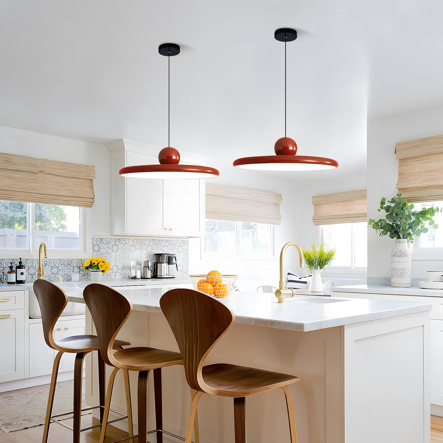 Snapklik.com : Lighting Red Pendant Lights Kitchen Island Modern LED ...