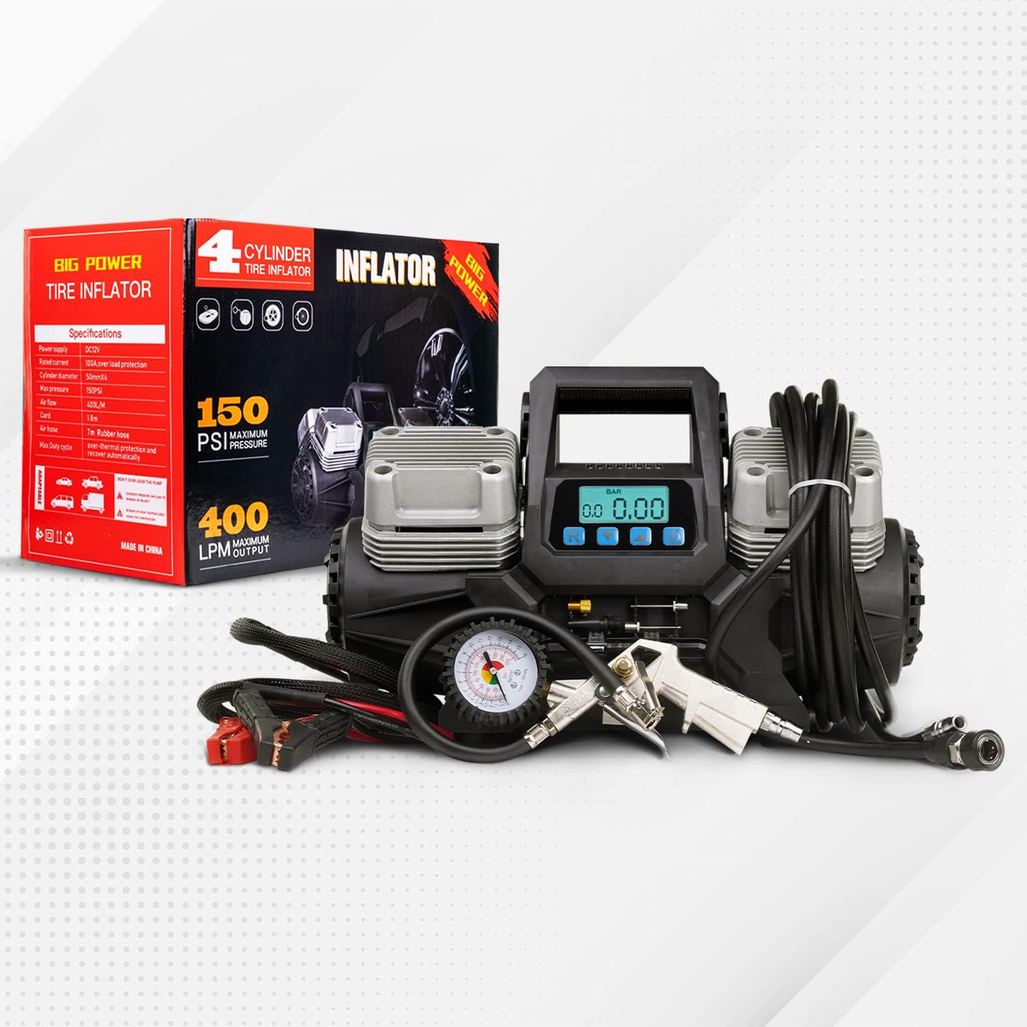 ROADPOWER Dual Cylinder Car Air Compressor Ultra Extreme 4x4 Tire Super ...