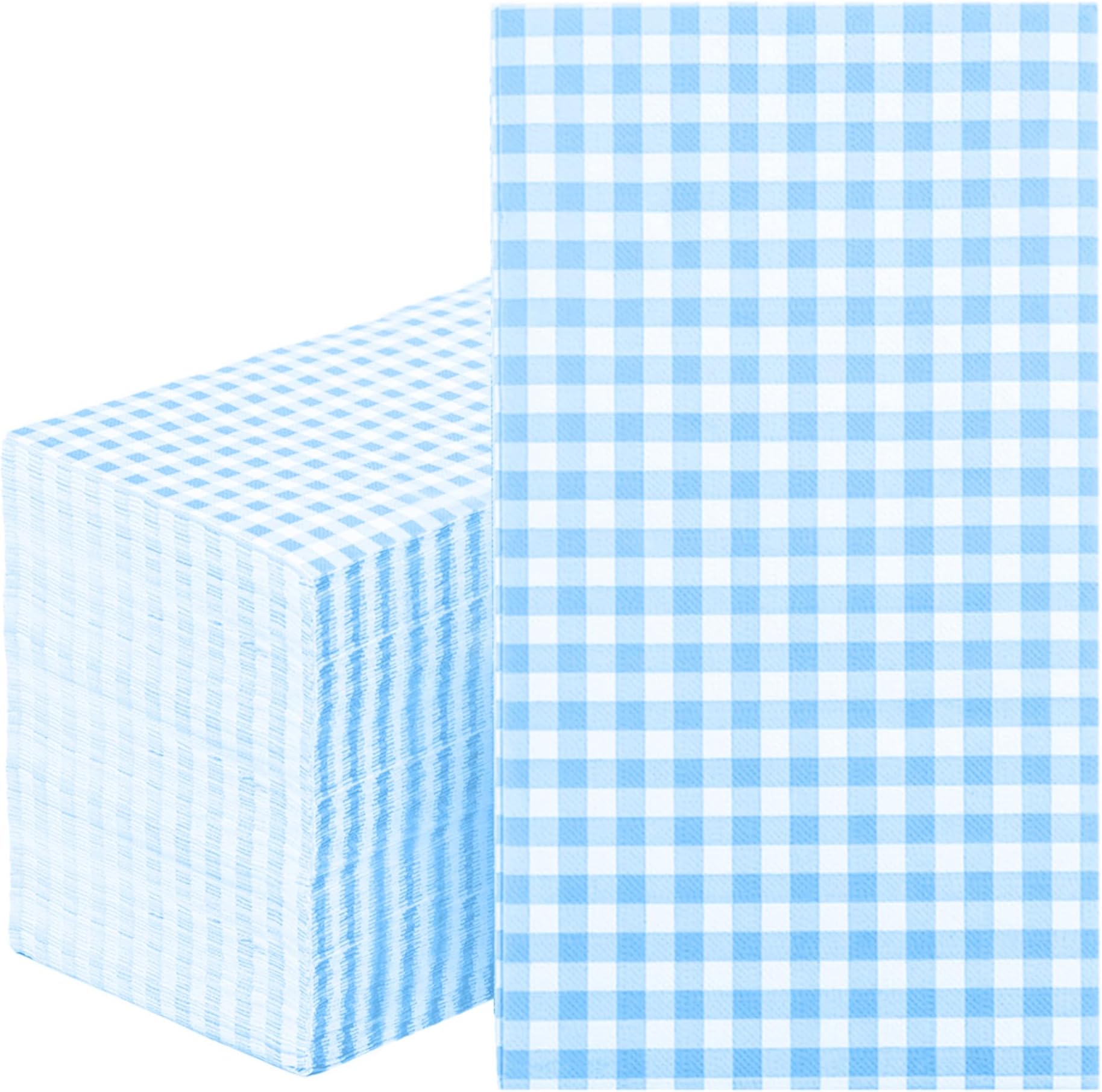 Amazon.com: Sky Blue and White Checkered Napkins – 100-Pack 3-Ply ...
