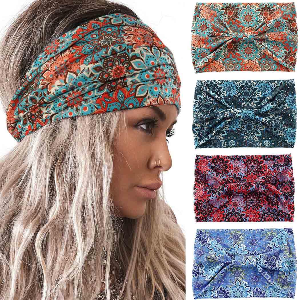 Amazon.com : Acenail Wide Headbands Women Boho Turban Knotted Headband ...
