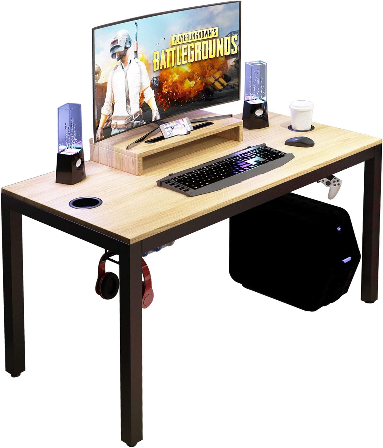Amazon.com: DlandHome Gaming Computer Desk, 47 inches Gaming Table ...