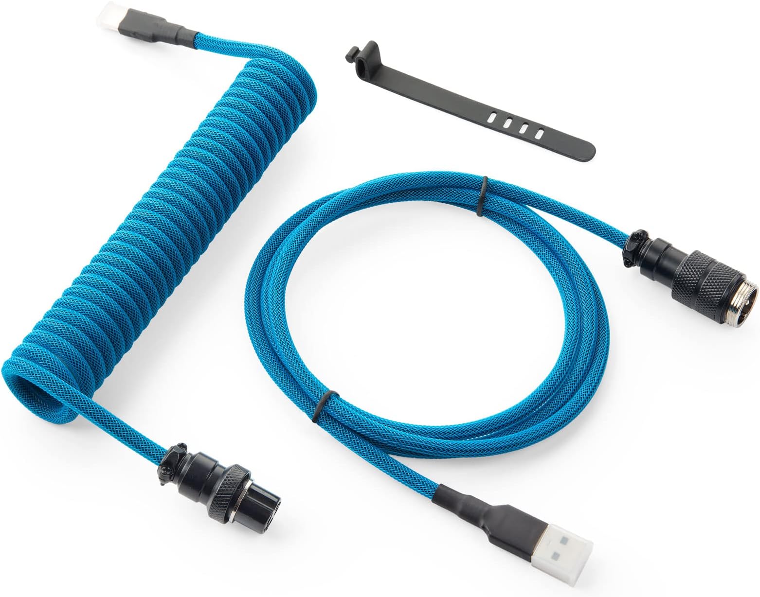 tunghey Coiled Keyboard Cable, Nylon Braided USB C to USB A TPU Cable ...