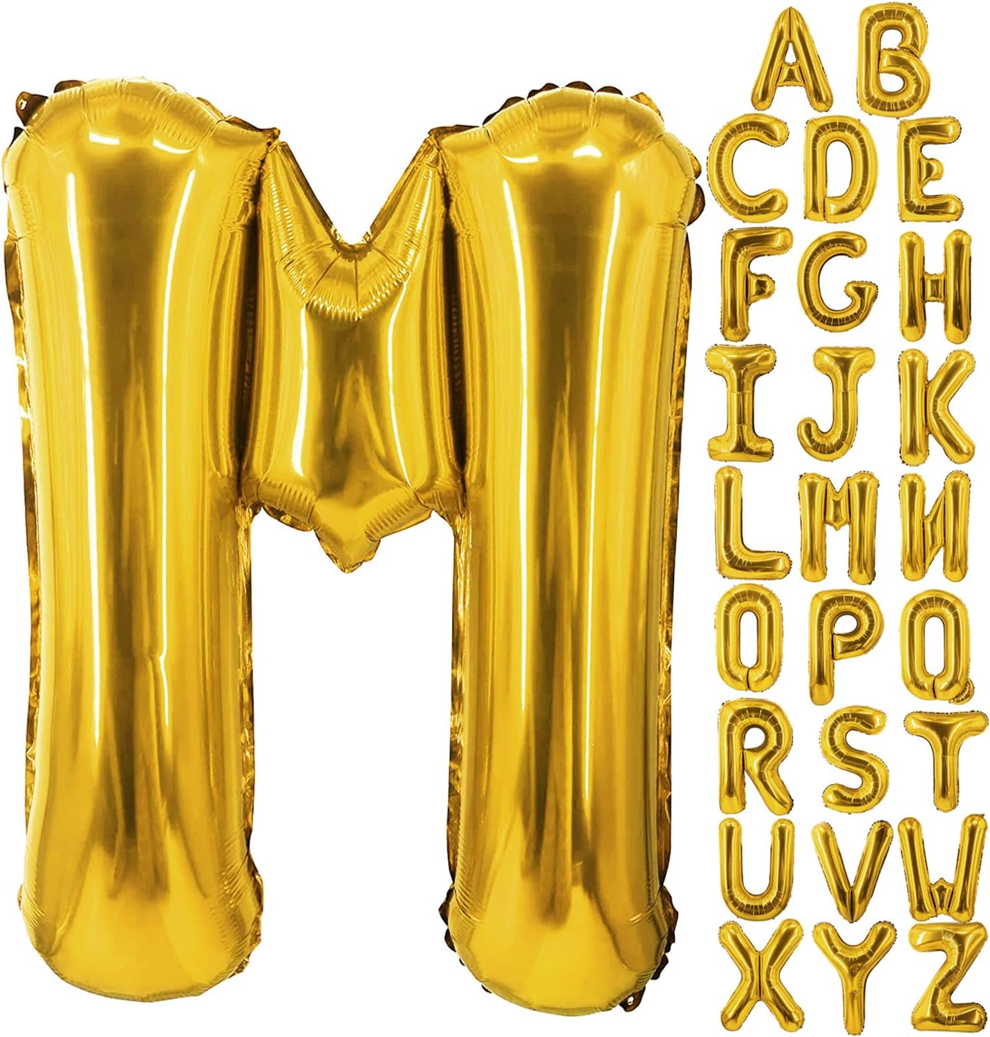 Amazon.com: Gold Letter M Balloons 40 Inch Foil Helium Golden Big ...