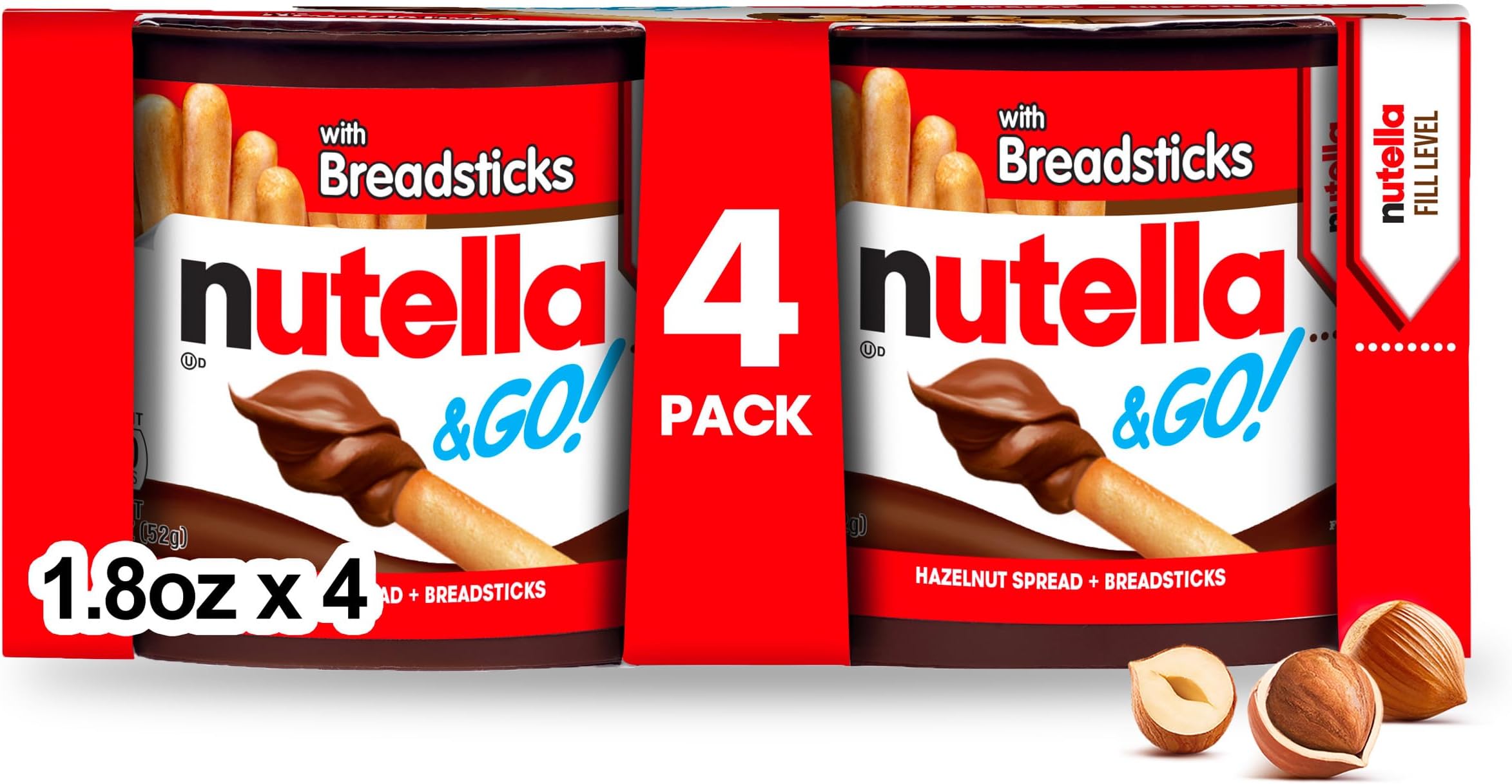 Amazon.com : Nutella & Go Hazelnut Spread and Breadsticks, 7.3 oz ...