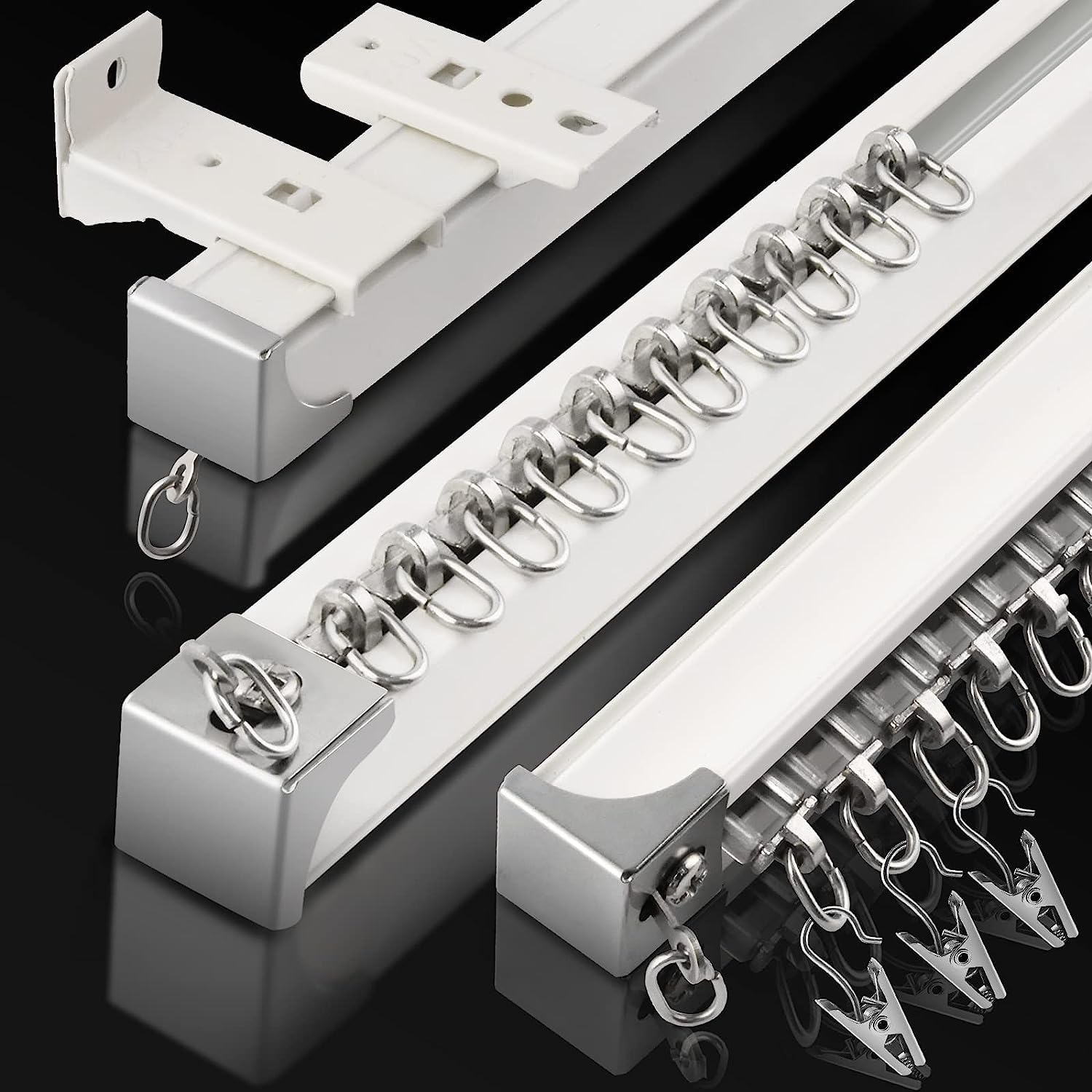 Buy Ceiling Curtain Track, (3Ft-9Ft) Wall or Ceiling Flexible Curtain ...