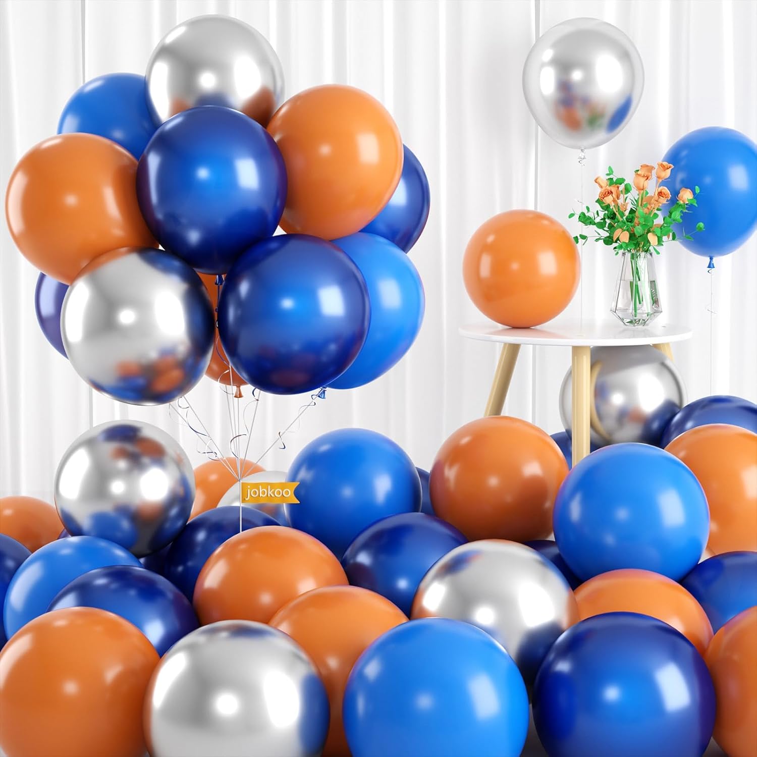 Amazon.com: JOBKOO Blue Orange Space Balloons, 55 Pcs Set - Natural Latex Boys' Party ...