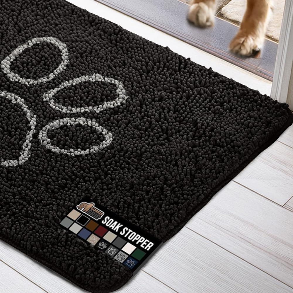 Amazon.com : Gorilla Grip Ultra Absorbent Grippy Doormat for Muddy Dog ...
