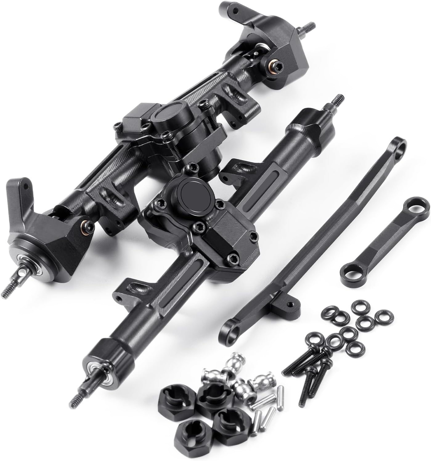Amazon.com: 1/24th Aluminum Front Rear Axles Set with Steering Links ...