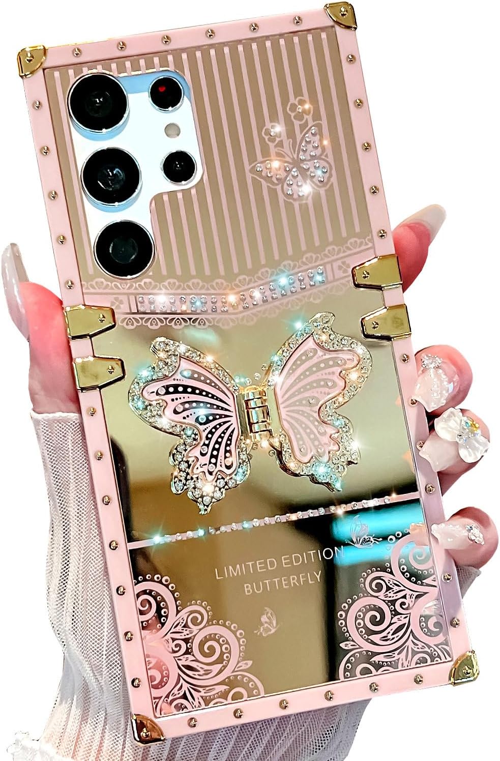 Amazon.com: TRODINO Compatible with Samsung Galaxy S21 Ultra Case Cute, Luxury Bling Butterfly ...