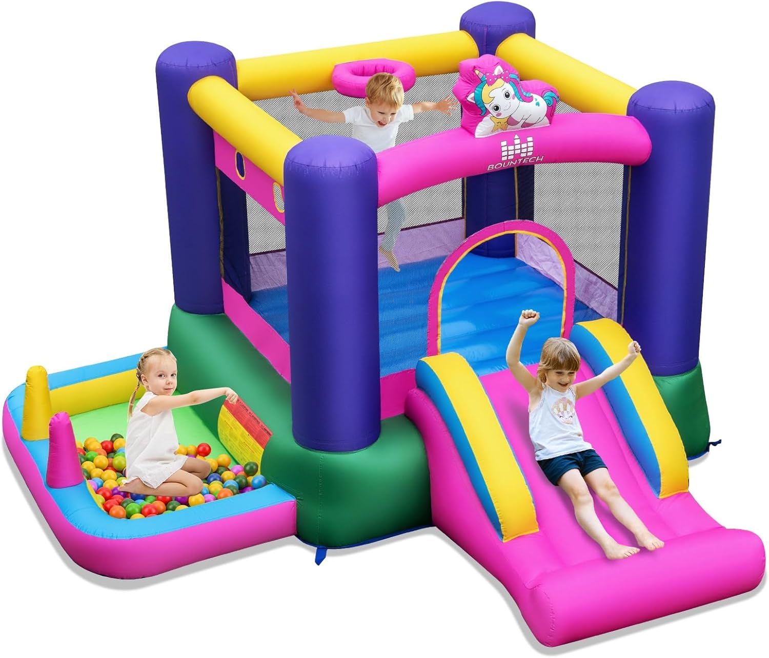 Amazon.com: BOUNTECH Inflatable Bounce House with Ball Pit, Bouncy ...