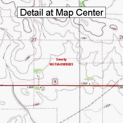 Amazon.com : USGS Topographic Quadrangle Map - Everly, Iowa (Folded ...