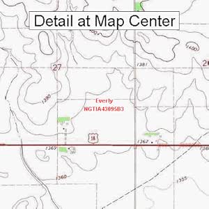 Amazon.com : USGS Topographic Quadrangle Map - Everly, Iowa (Folded ...