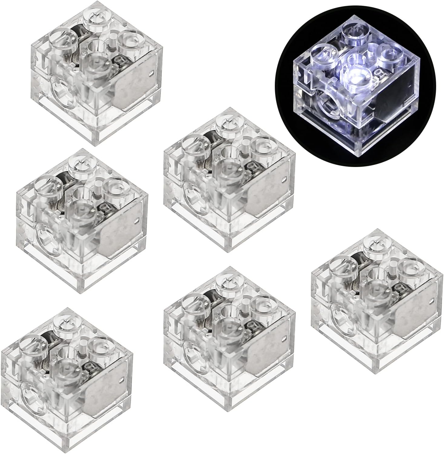Amazon.com: ASTEM Light White Light-Up-Bricks Accessories Kits, 2x2 ...