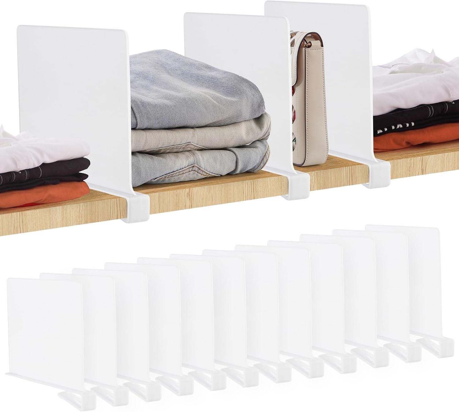 Amazon.com: JOY DECOR 12 Pack Acrylic White Shelf Dividers for Closets ...