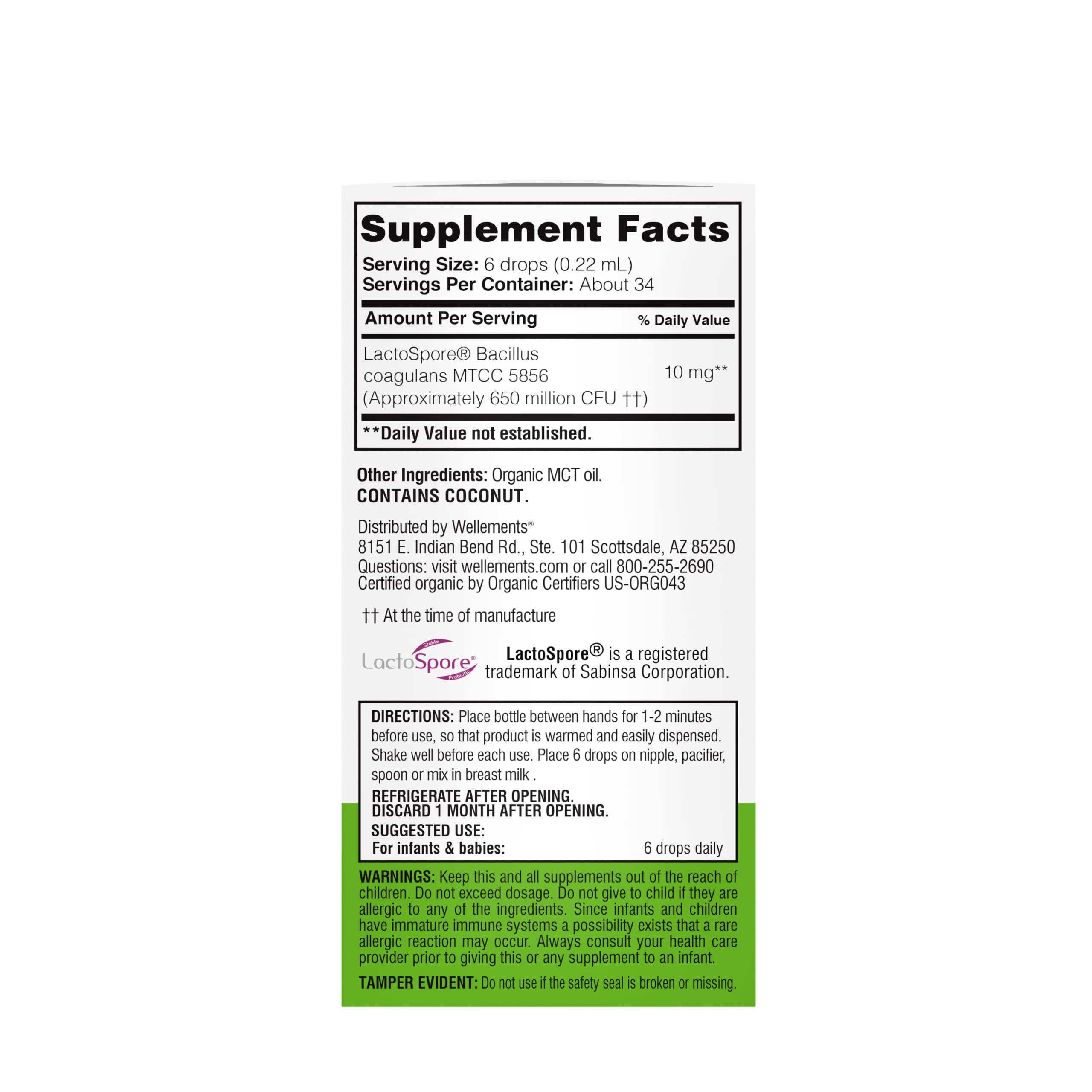 Snapklik.com : Wellements Organic Baby Probiotic Drops (0.25 Fl Oz ...