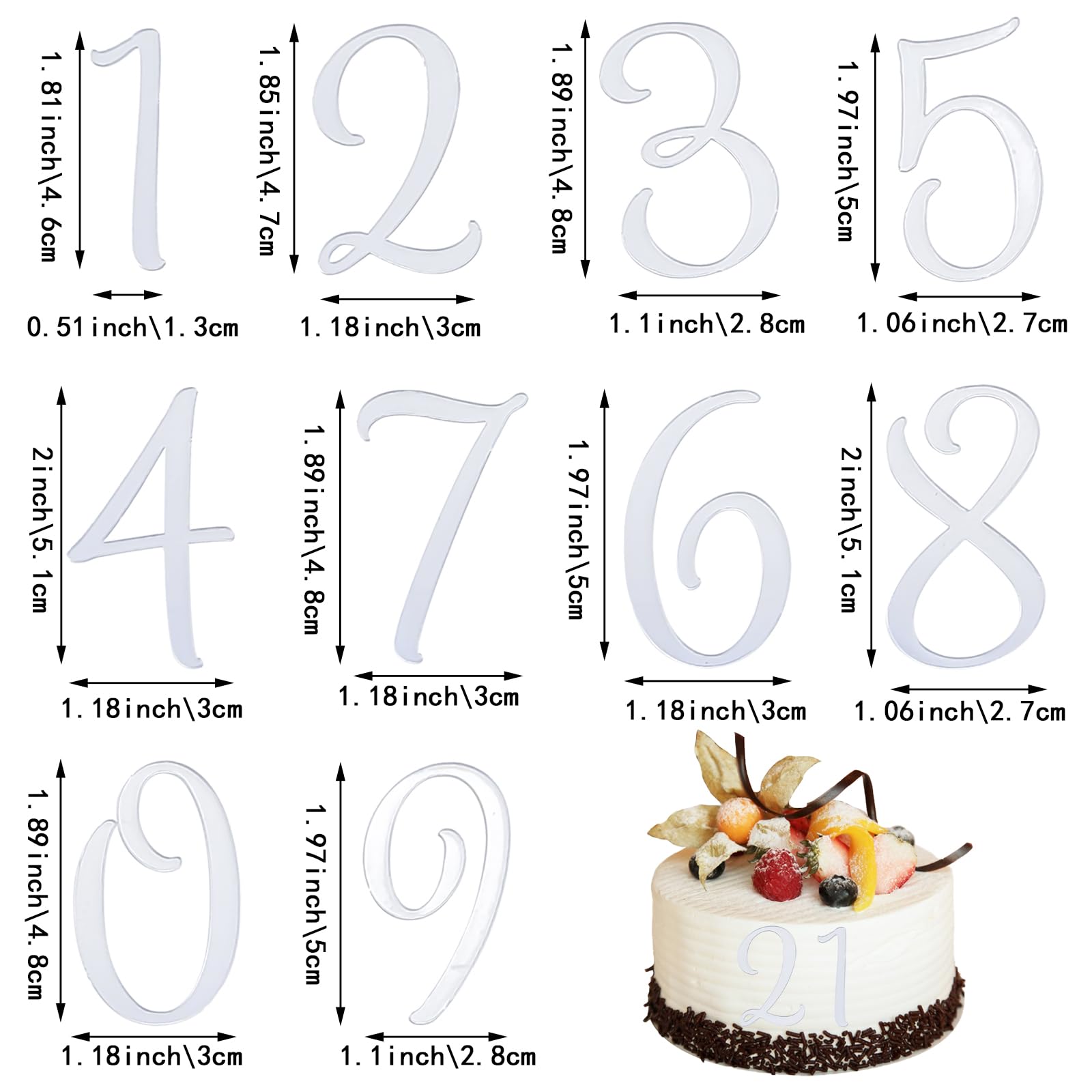 Snapklik.com : 2 Sets 09 Numbers Happy Birthday Cake Toppers, Large ...